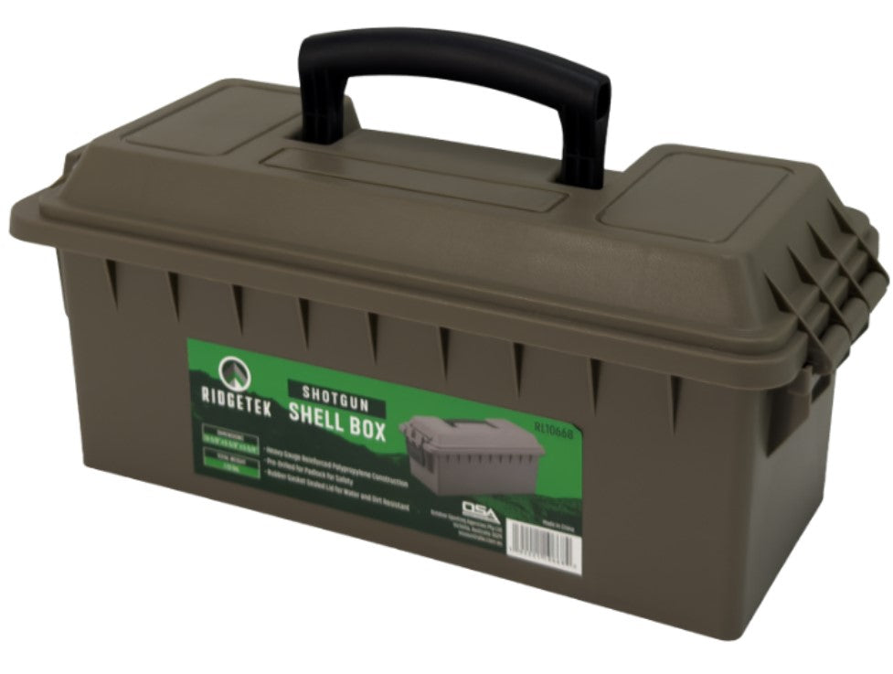 Ridgetek Shotgun Shell Box Dark Earth | Gunforce Australia
